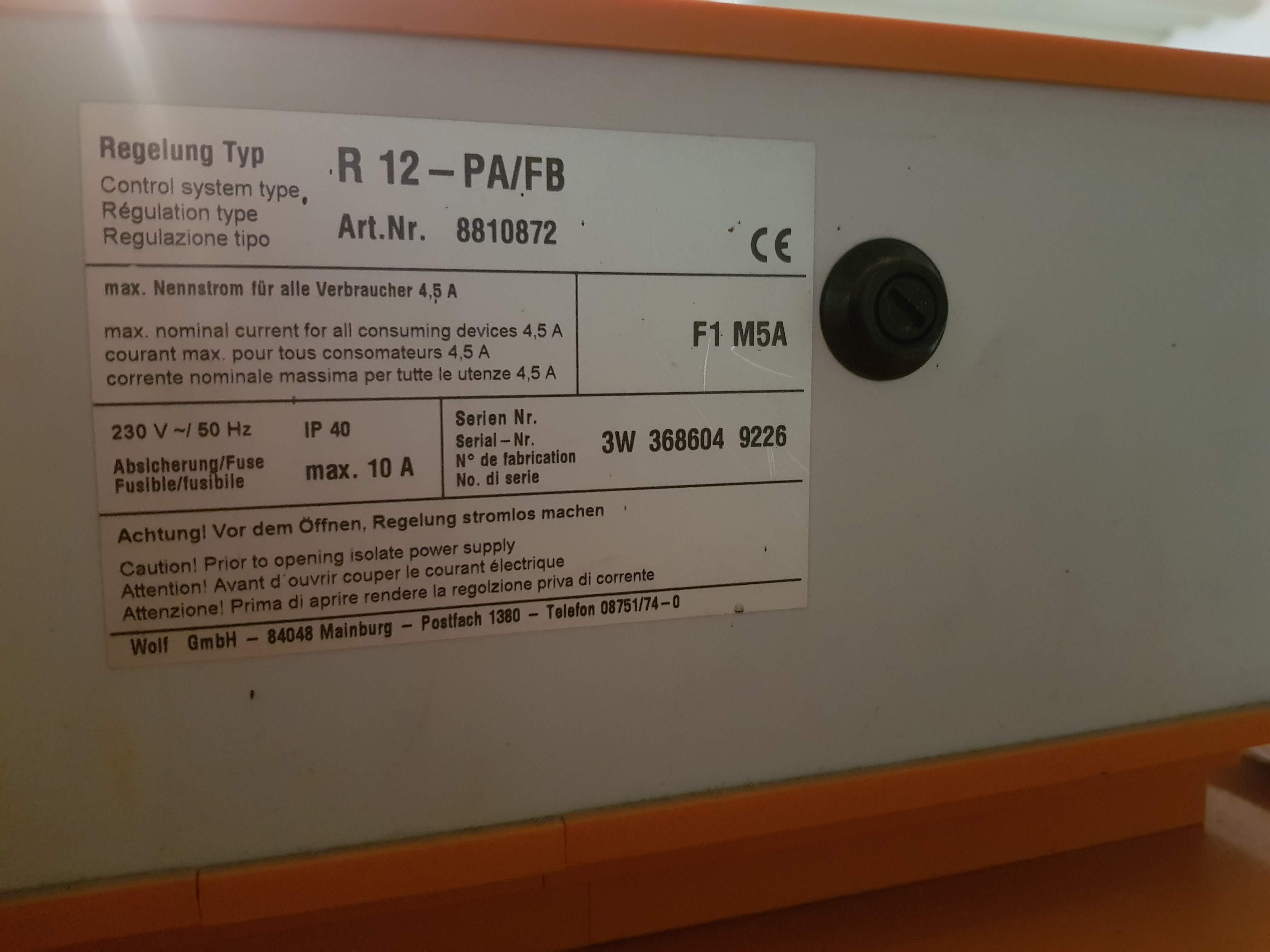 Regelungseinstellung Wolf R12 PA -> Brenner Interzero 2011-S/L - HaustechnikDialog