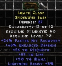 Selling Rare Spiderweb Sash - Topic - d2jsp